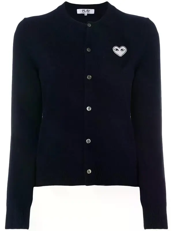 Play Comme Des Garcon Embroidered Heart Cardigan