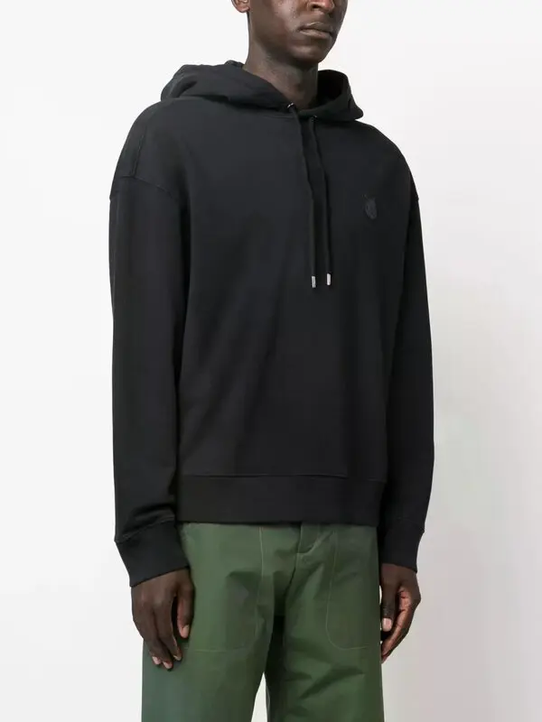 Maison Kitsuné Fox-motif Cotton Hoodie - Black