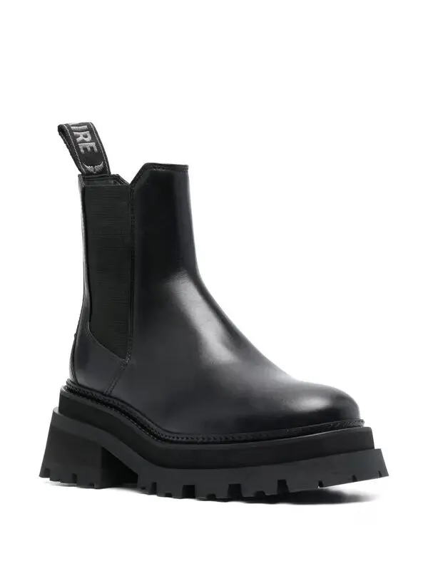Zadig&Voltaire Round Toe Leather Chelsea Boots