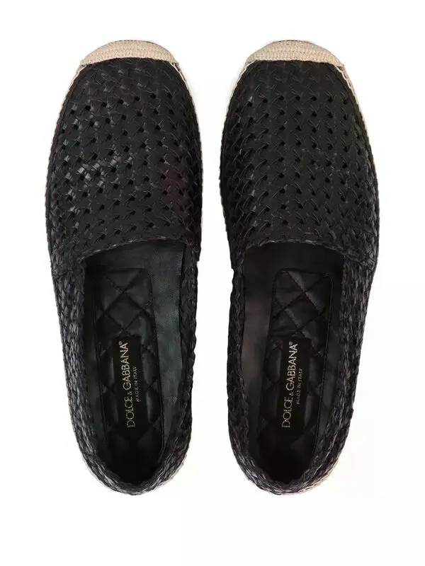 Dolce & Gabbana Woven Leather Espadrilles