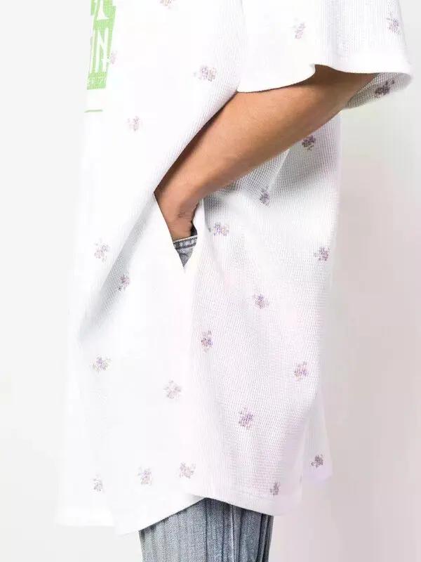 Martine Rose Long-line Floral Print T-shirt