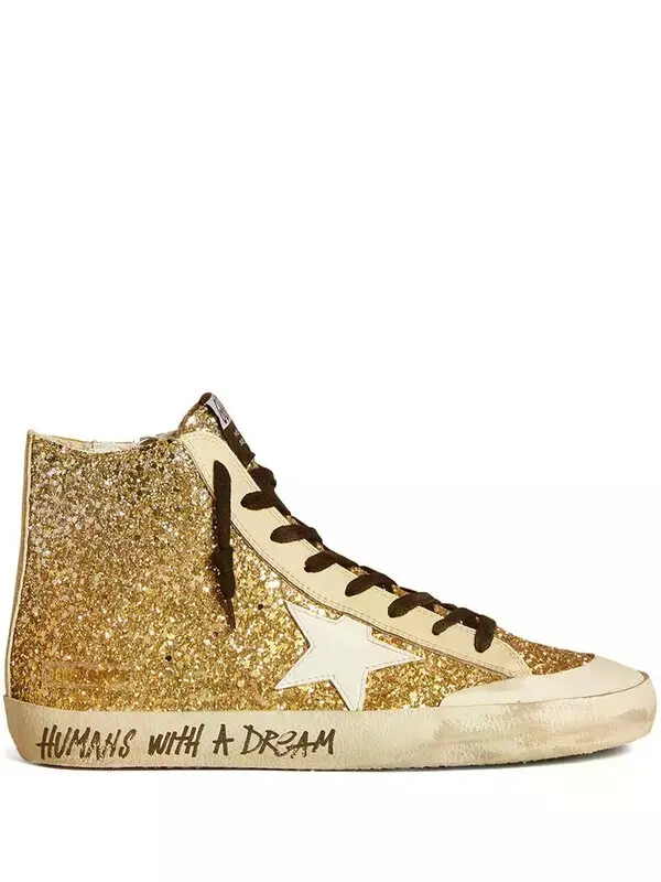 GOLDEN GOOSE Francy Penstar High Top Sneakers - Gold