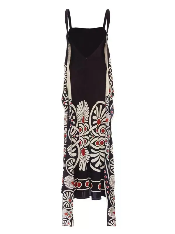 La DoubleJ Geometric Print Silk Maxi Dress