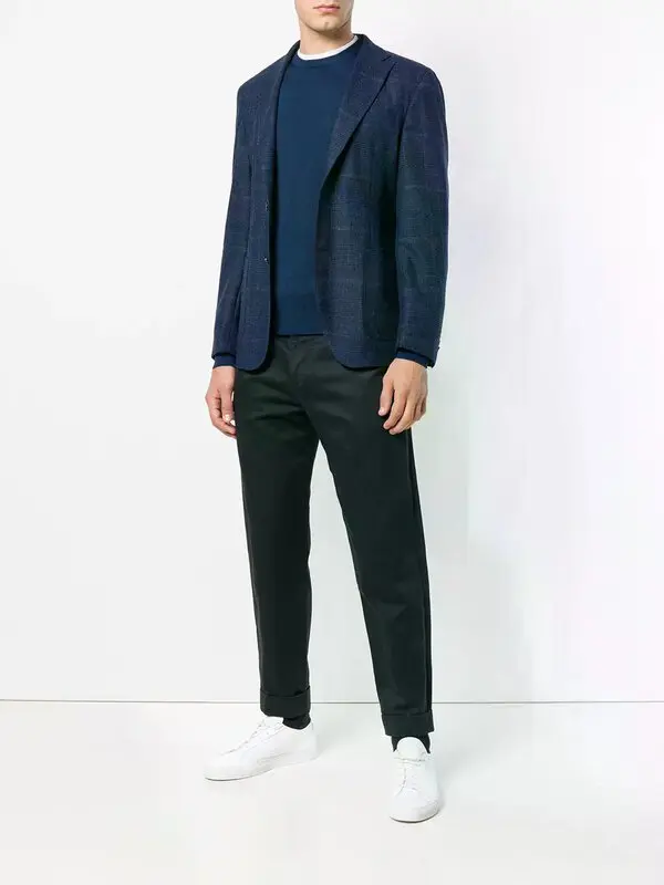 ZANONE Virgin Wool Blend Round Neck Sweater - Blue