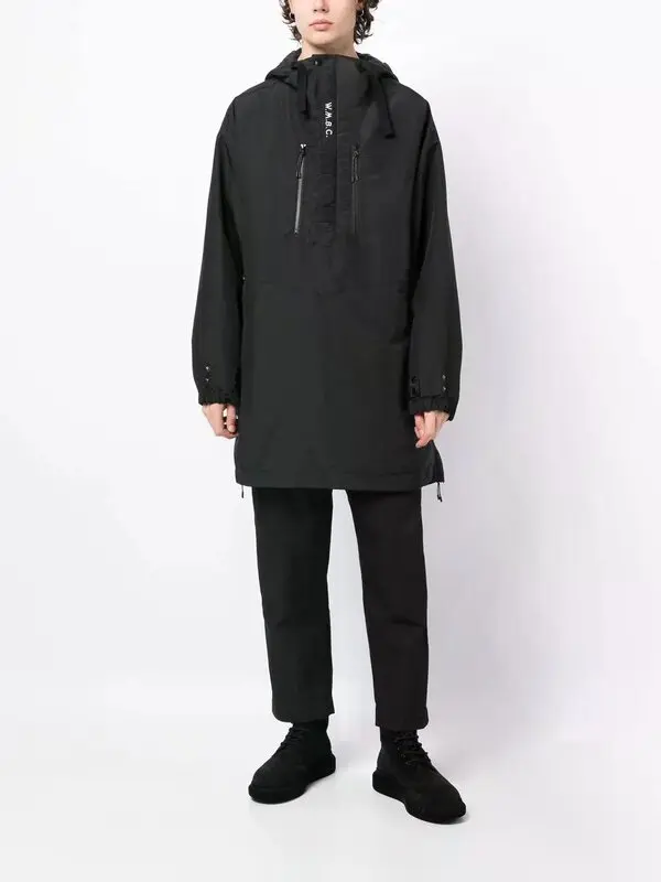 WHITE MOUNTAINEERING Half-zip Padded Coat With Drawstring Hood - Black