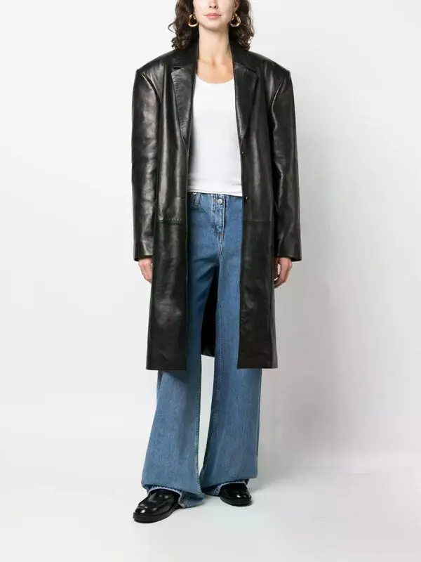 Magda Butrym Logo Patch Wide Leg Jeans
