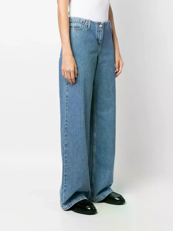 Magda Butrym Logo Patch Wide Leg Jeans