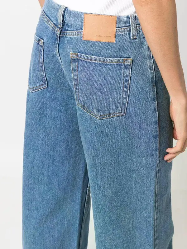 Magda Butrym Logo Patch Wide Leg Jeans