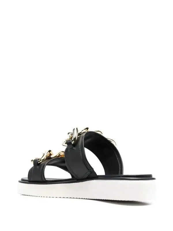 Michael Kors Scarlett Chain Link Leather Slides