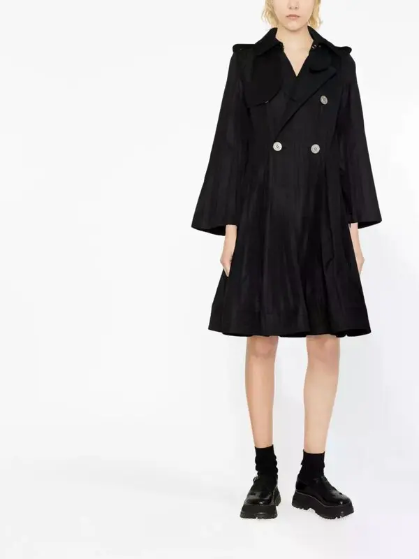 Sacai Double-breasted Peplum Coat