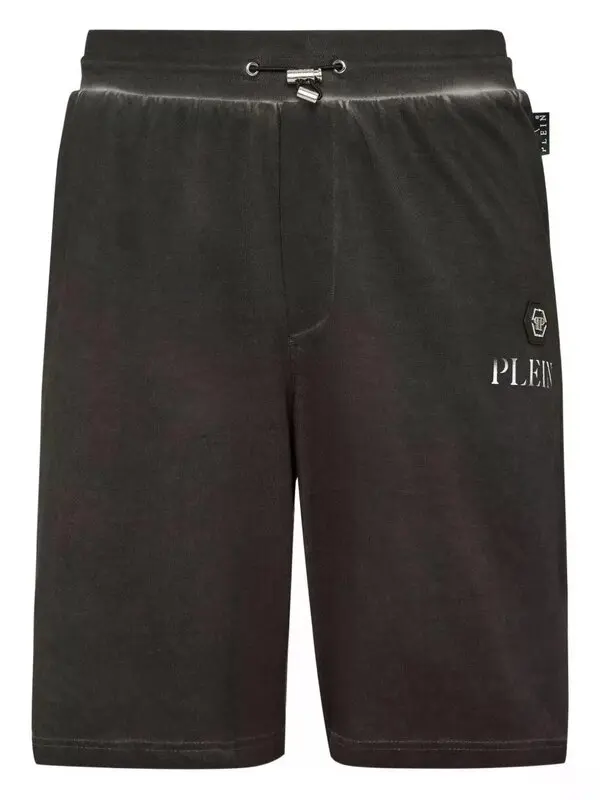 Philipp Plein Logo Print Drawstring Shorts - Black