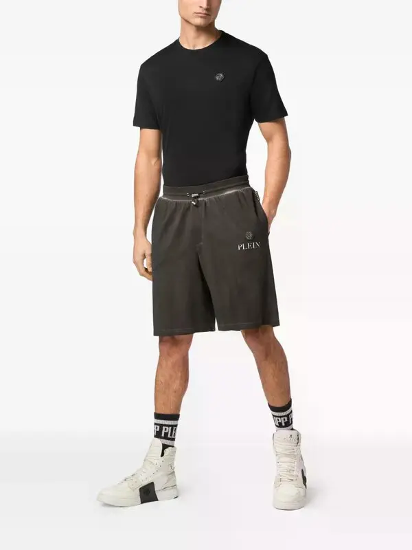 Philipp Plein Logo Print Drawstring Shorts