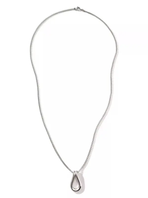 John Hardy Tone Sterling Surf Pendant Chain Necklace - Silver