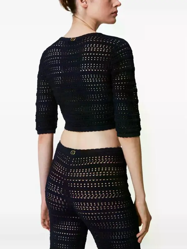 TWINSET Cropped Open-knit Jumper