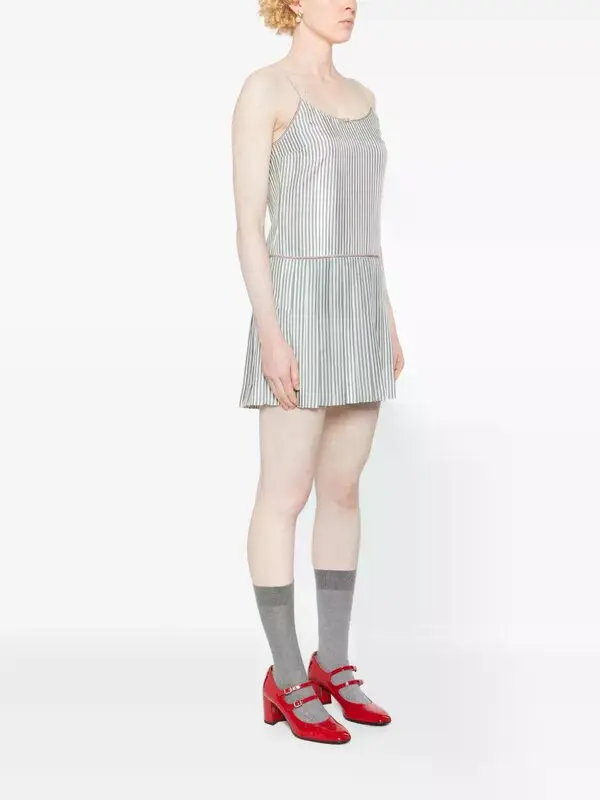 Thom Browne Striped Pleated Minidress