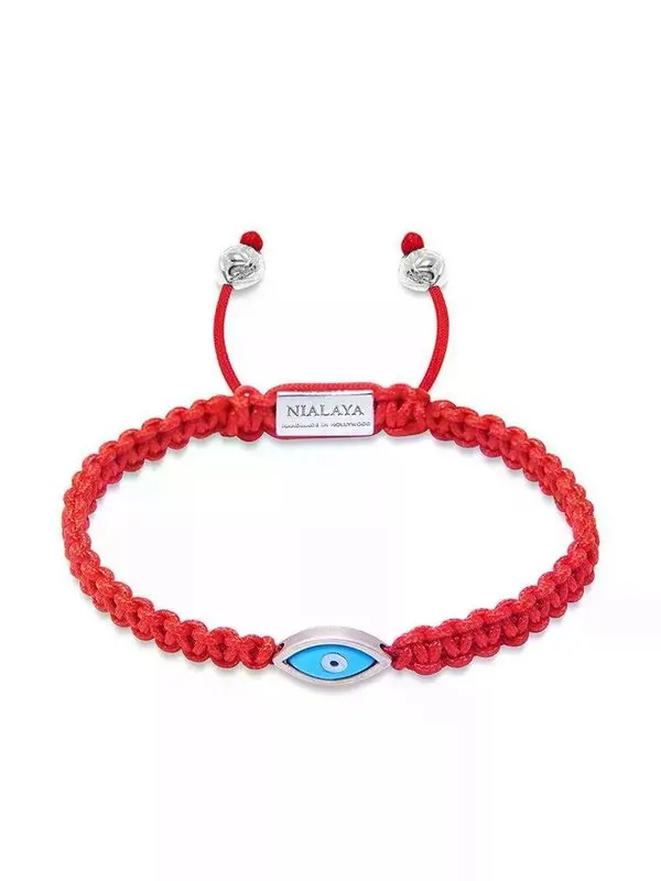 NIALAYA JEWELRY Evil Eye String Bracelet - Red
