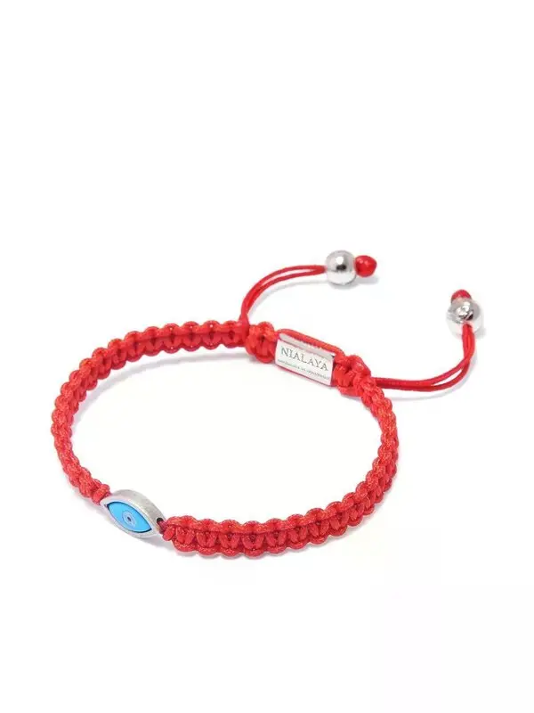NIALAYA JEWELRY Sterling Silver Turquoise Stone Evil Eye Bracelet