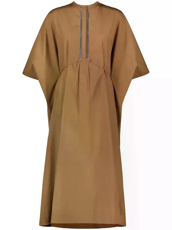 YVES SALOMON Poplin Kaftan Dress - Brown