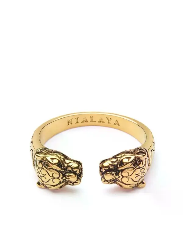 NIALAYA JEWELRY Panther Polished Cuff Ring