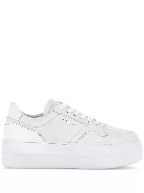 Hogan Leather Flatform Sneakers - White