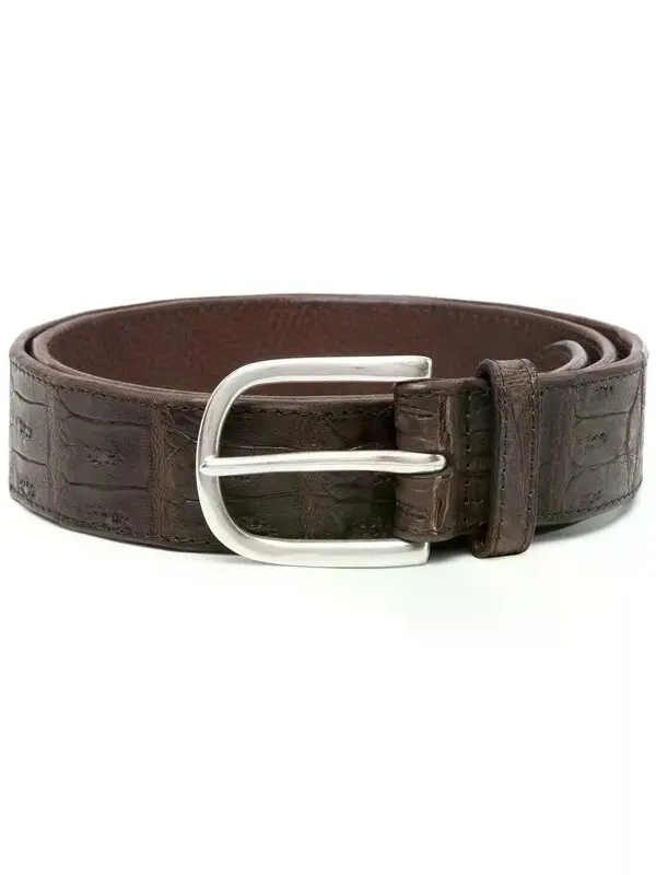 Orciani Animal-embossed Leather Belt - Brown