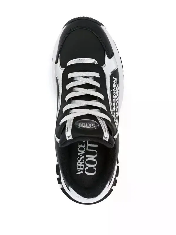 Versace Low Top Logo Print Sneakers