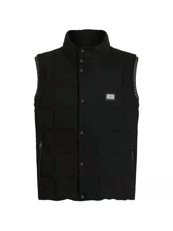 Dolce & Gabbana Padded Logo Plaque Vest - Black