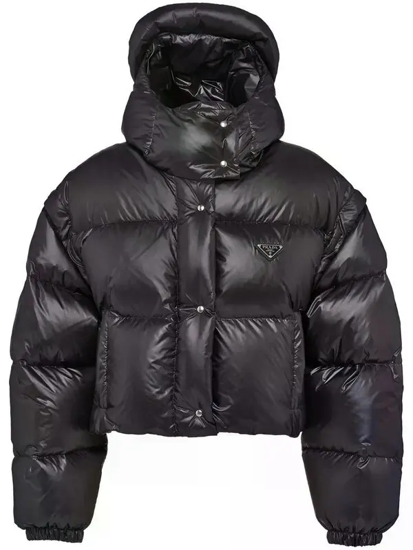Prada Re-nylon Convertible Cropped Down Jacket