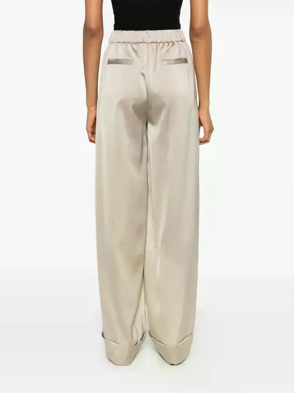 BLANCA VITA Satin Trousers - Neutrals