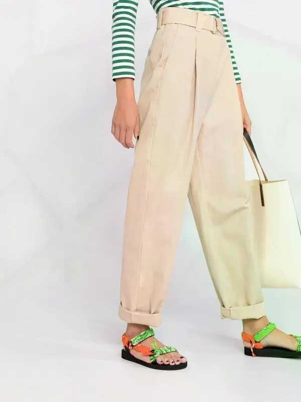 MSGM Belted Straight-leg Trousers