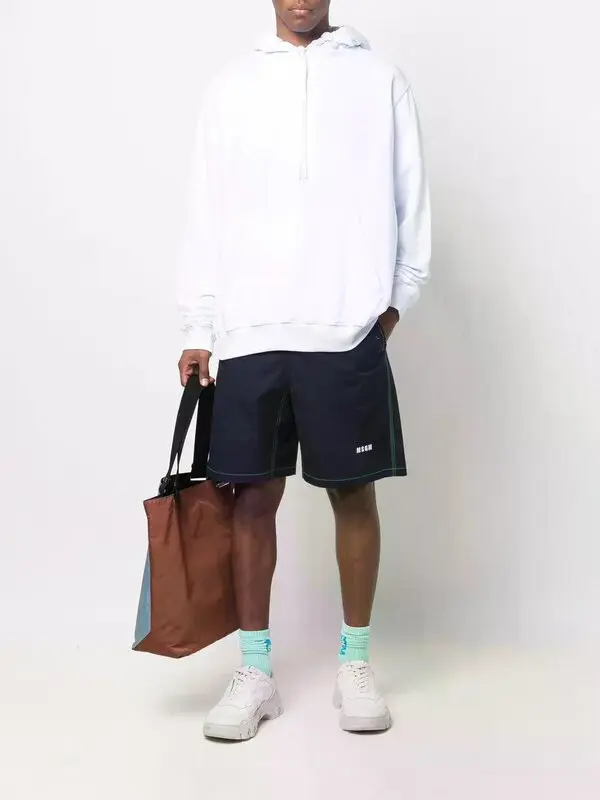 MSGM Logo Embroidered Track Shorts