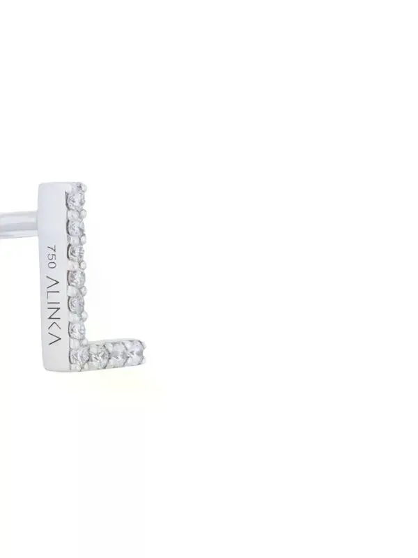 ALINKA 18kt White Gold Diamond 'l' Initial Stud Earring