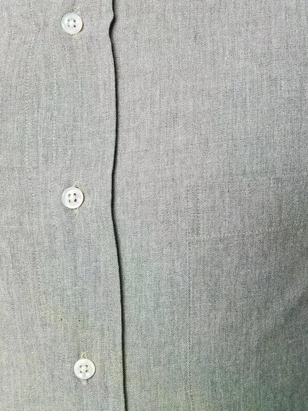 Thom Browne 4-bar Straight-fit Chambray Shirt - Grey