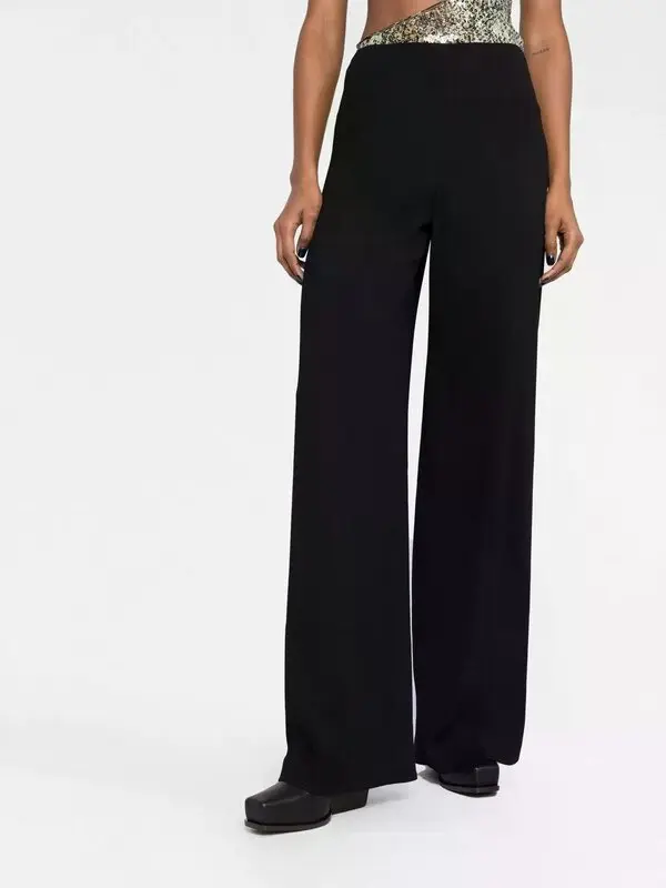 Stella McCartney High-waisted Flared Trousers - Black