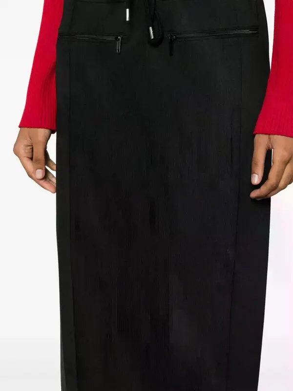 COURREGES Technical Jersey Midi Skirt With Logo Patch