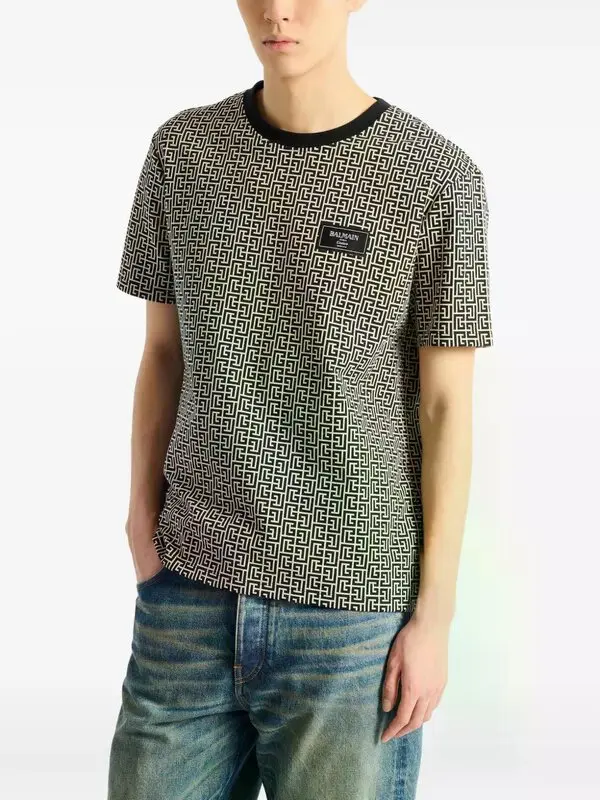 Balmain Monogram-jacquard T-shirt