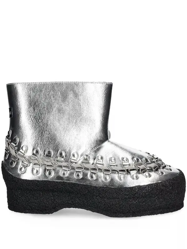 BLUEMARBLE Metallic-effect Lace-up Ankle Boots