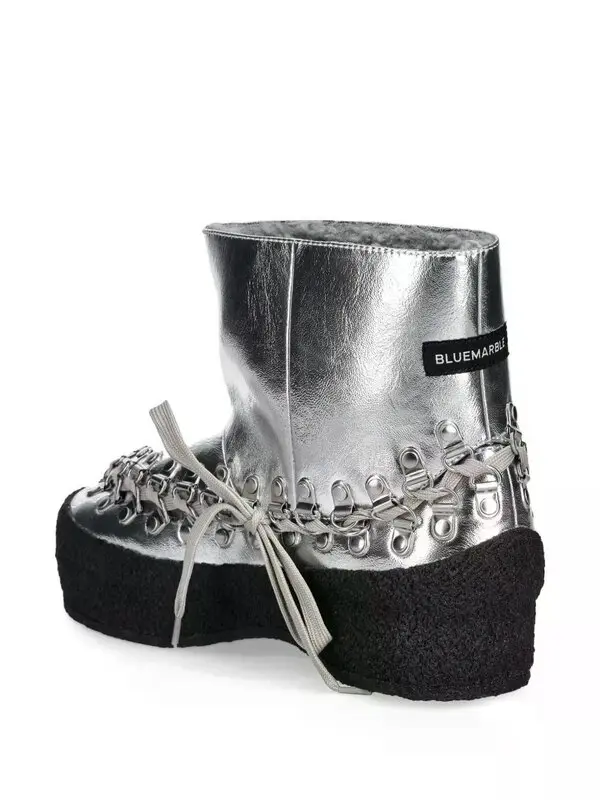 BLUEMARBLE Metallic-effect Lace-up Ankle Boots