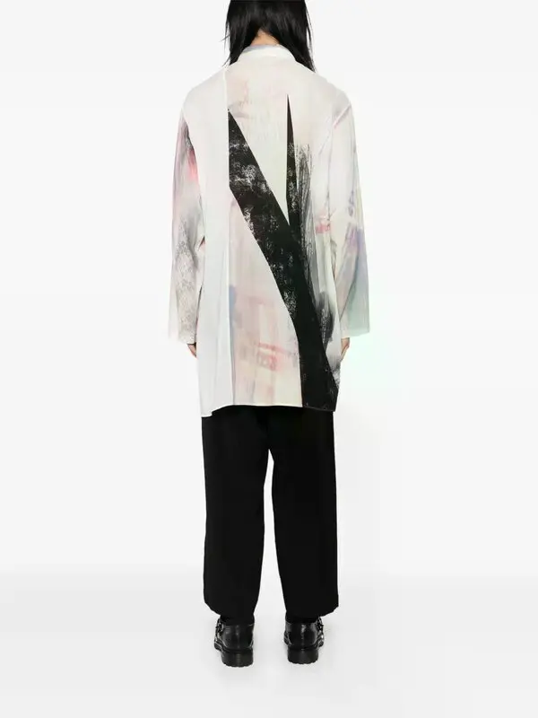 Yohji Yamamoto Abstract Print Oversized Shirt