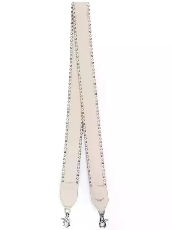 Zadig&Voltaire Logo Plaque Leather Bag Strap - Neutrals