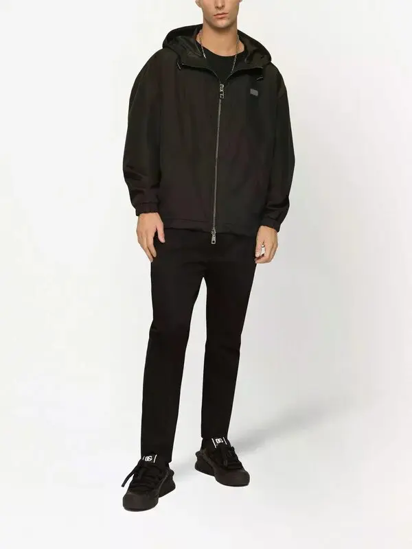 Dolce & Gabbana Logo-tag Hooded Jacket - Black