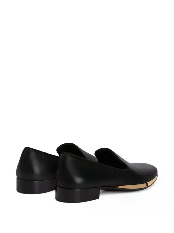 GIUSEPPE ZANOTTI Leather Metal Toecap Loafers
