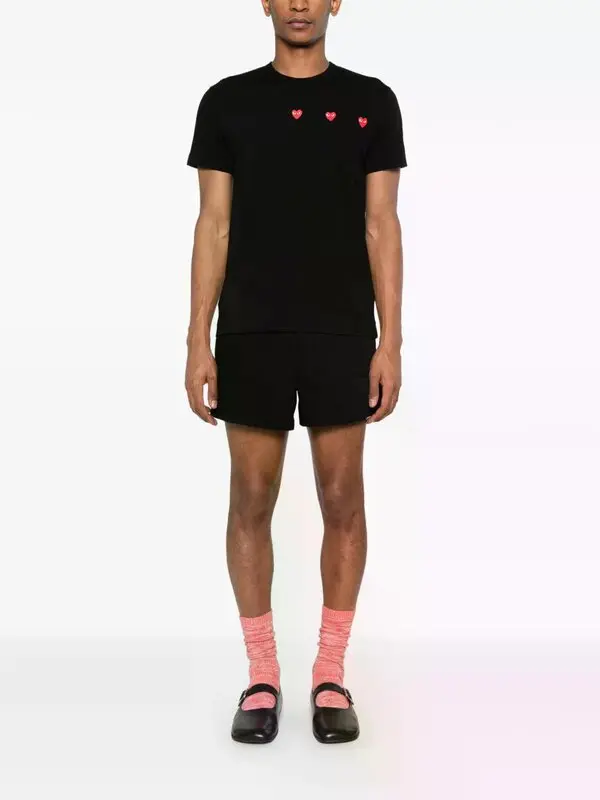 Play Comme Des Garcon Heart-print T-shirt - Black