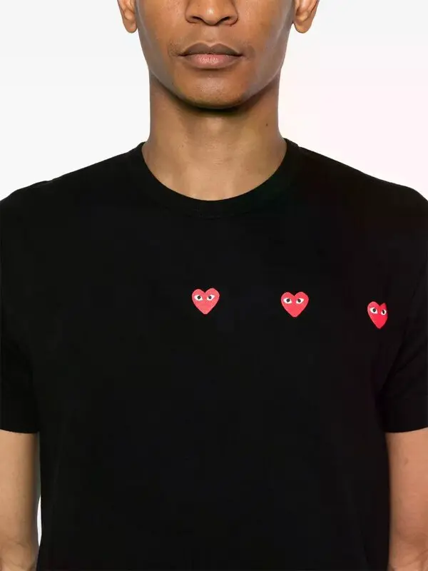 Play Comme Des Garcon Cotton Heart Print T-shirt