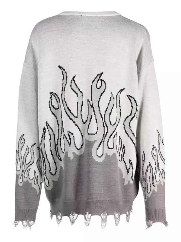 HACULLA. Distressed Flame Print Wool Jumper