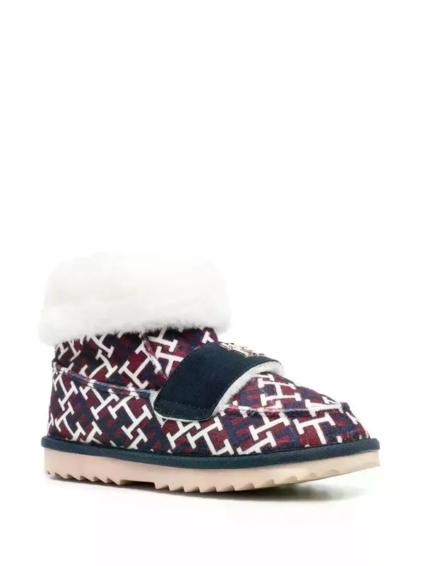 Tommy Hilfiger Monogram Fleece-trim Slippers