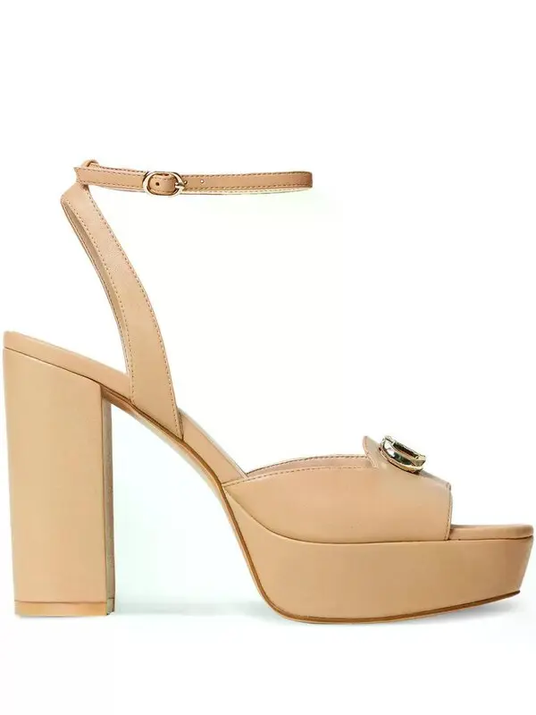 TWINSET 120mm Leather Platform Sandals