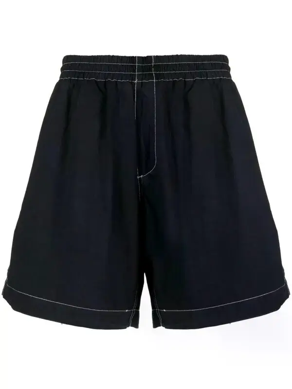 Sunnei Contrast Stitch Cotton Shorts