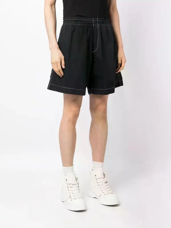 Sunnei Contrast Stitch Cotton Shorts