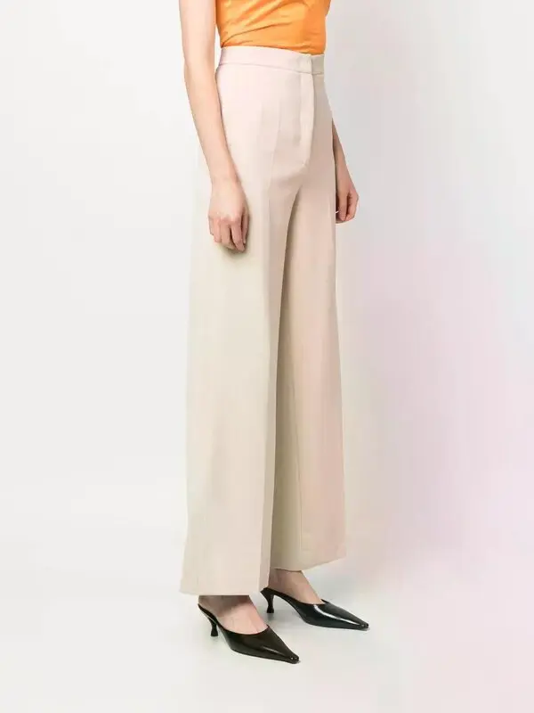 BLANCA VITA Overlapping Panel Palazzo Pants - Neutrals